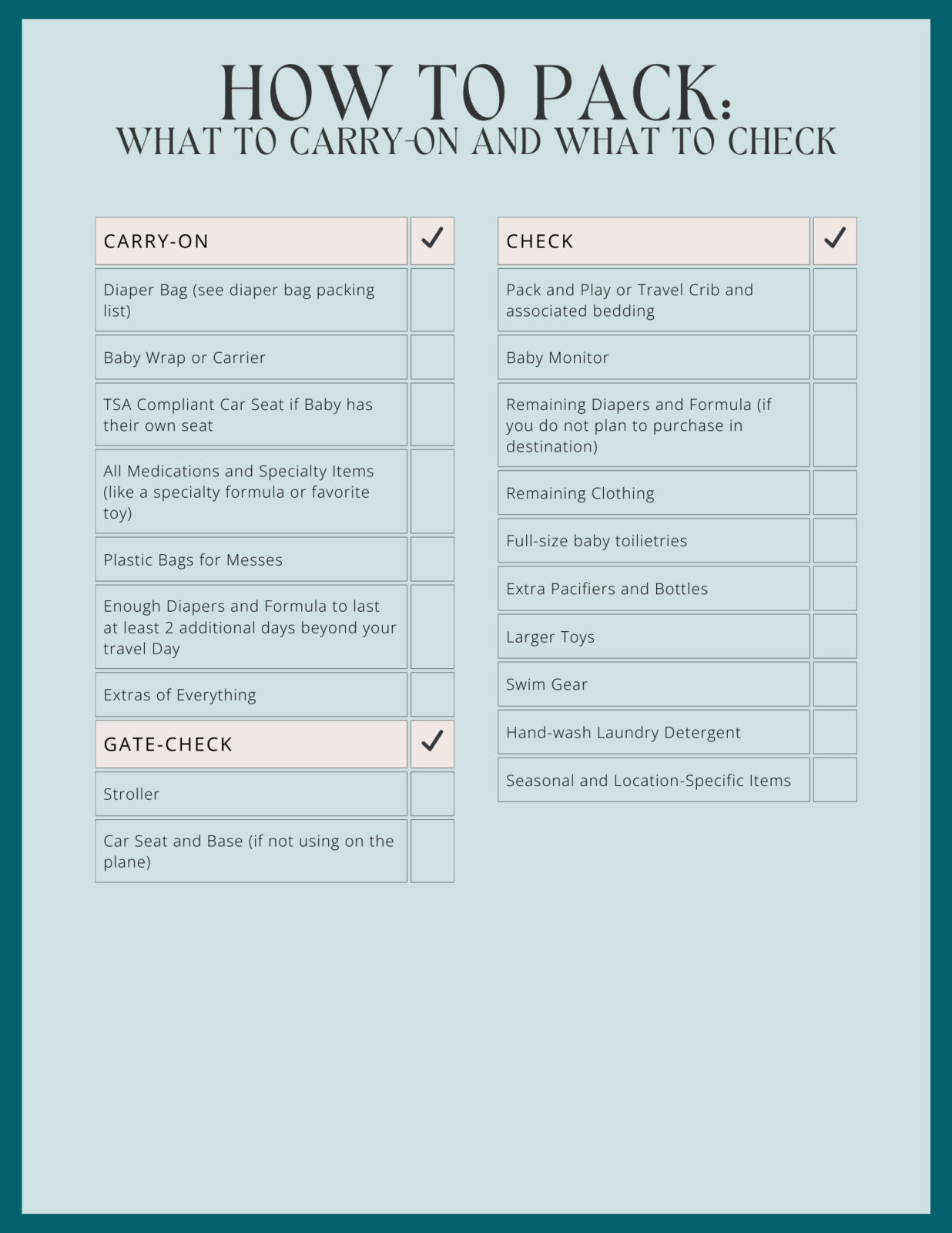 Baby Packing List: Essential Packing Guide for Baby's First Trip